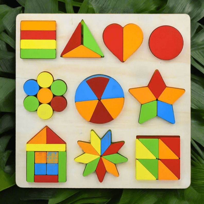 Wooden Geometric Shapes Puzzle Learning Toy (Big Size) – WeToyToy